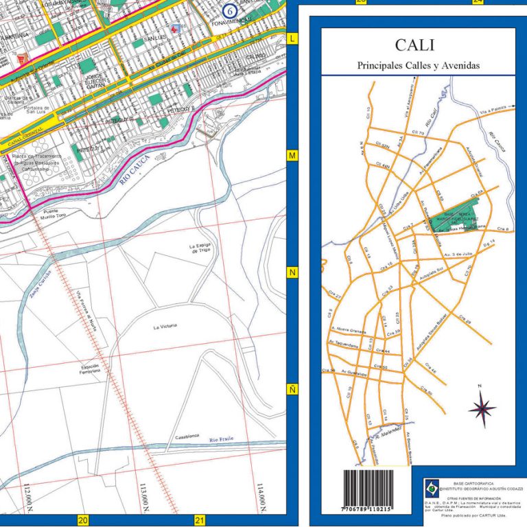 Mapa de Cali – Mapas Cartur Mapas fisicos politicos de colombia america