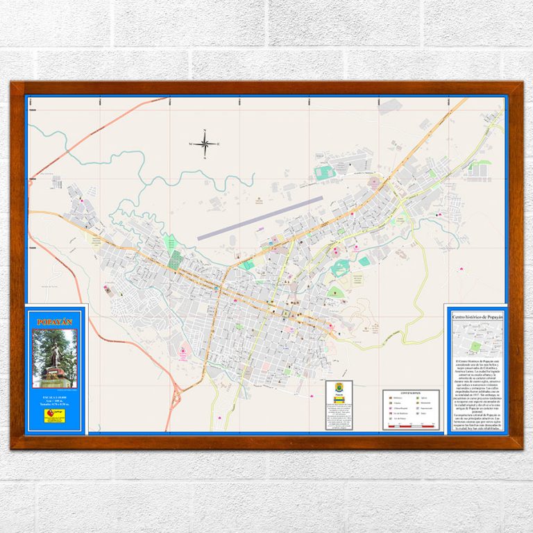Mapa de Popayán – Mapas Cartur Mapas fisicos politicos de colombia america